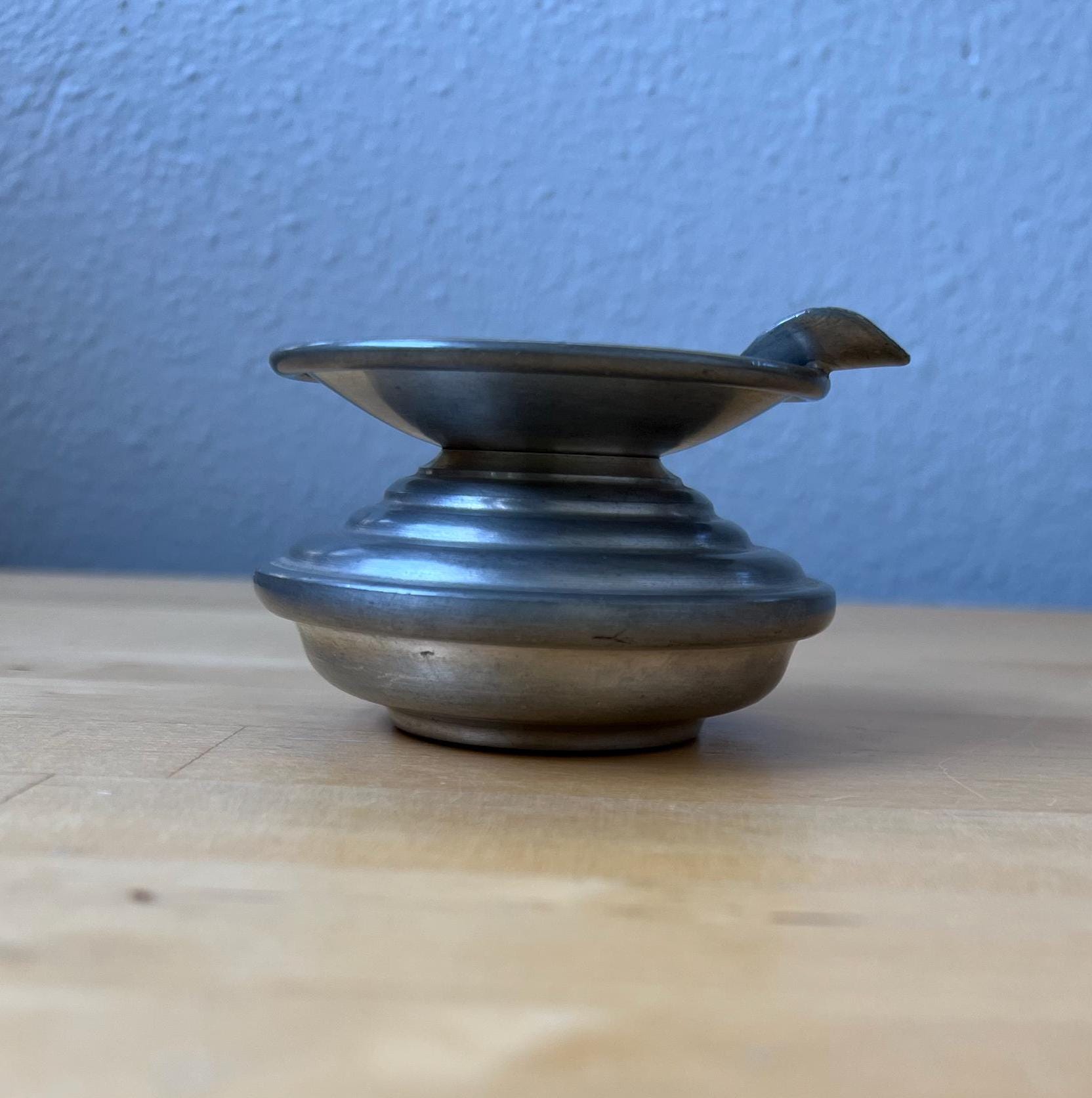 Vintage Pewter Ashtray, Spittoon Shape, Weighted Base, Marked Colonial ...