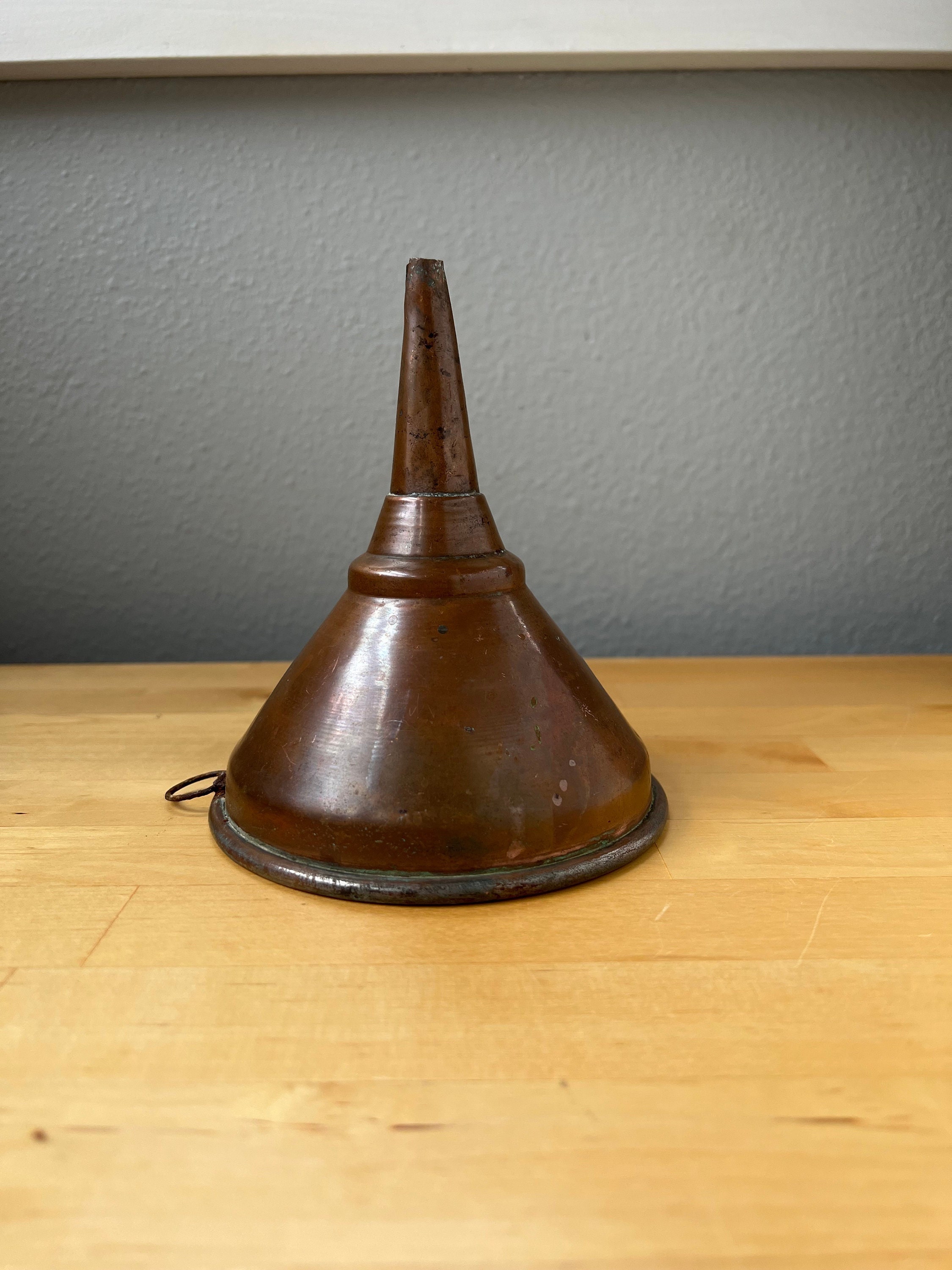 Vintage Copper Funnel, Rolled Lip, Original Patina, Beautiful Details ...