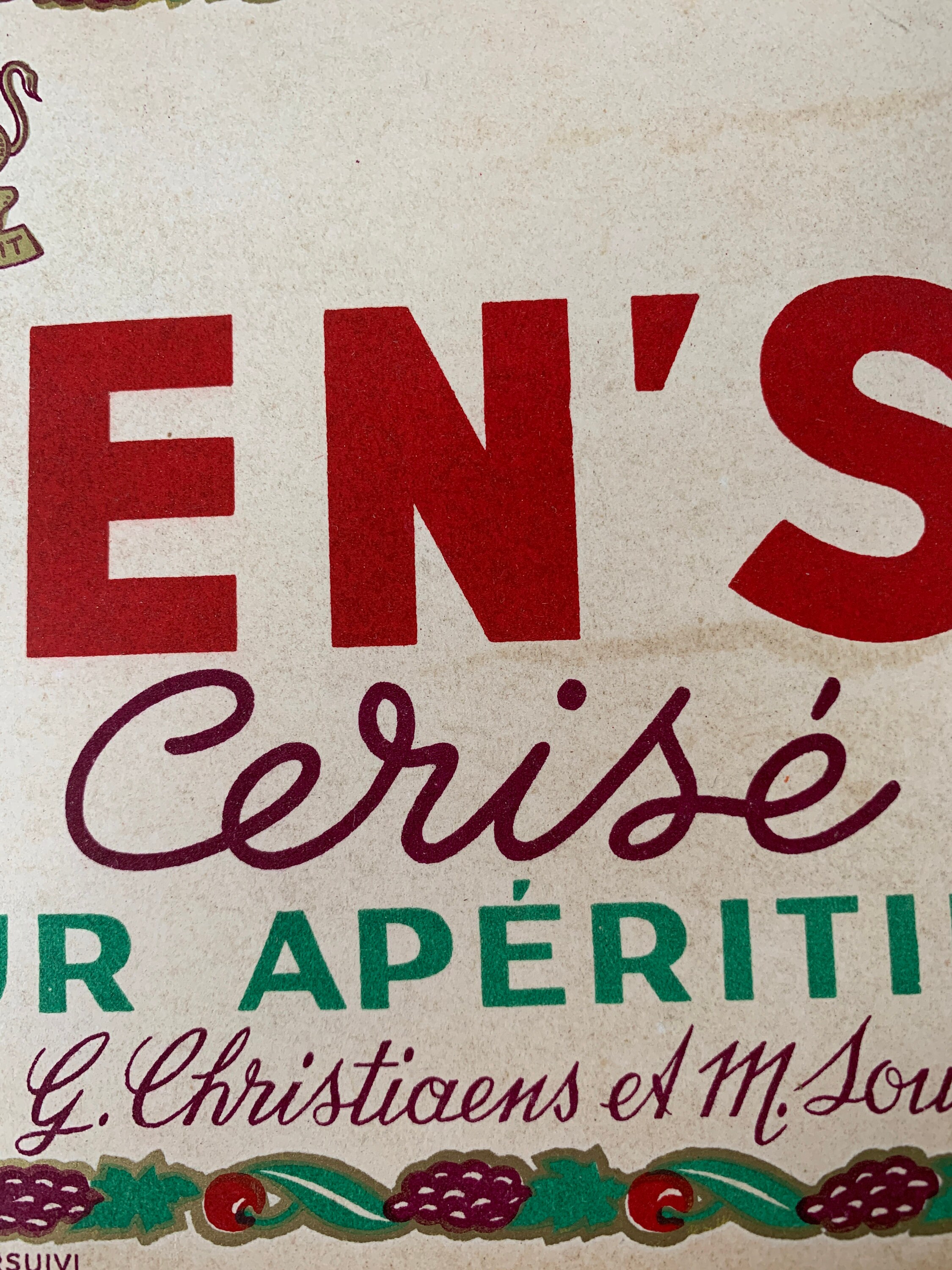 Vintage French Aperitif Sign, Original. Le Meilleur Queen's & Aprila ...