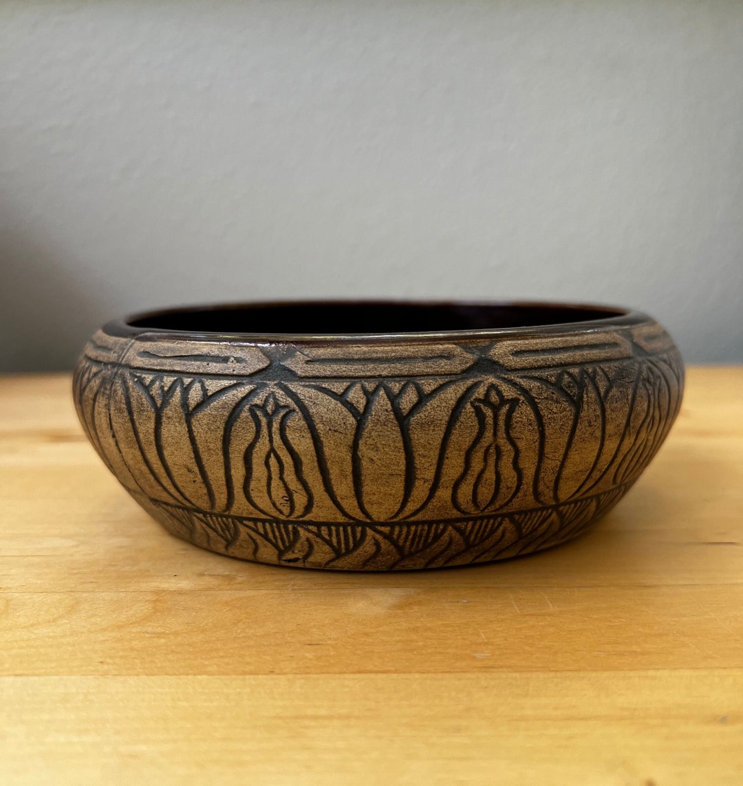 Western Stoneware Monmouth Ill. Egyptian Revival From 1920s, Low Bowl ...