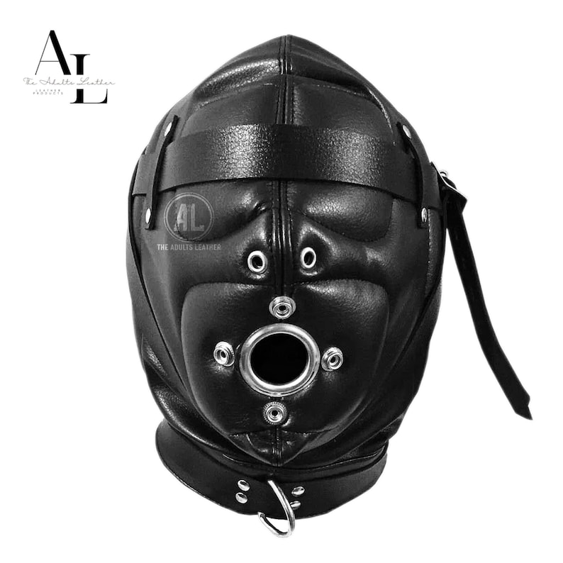 Padded Leather Gimp Hood With Buckle Straps and Studs - Etsy