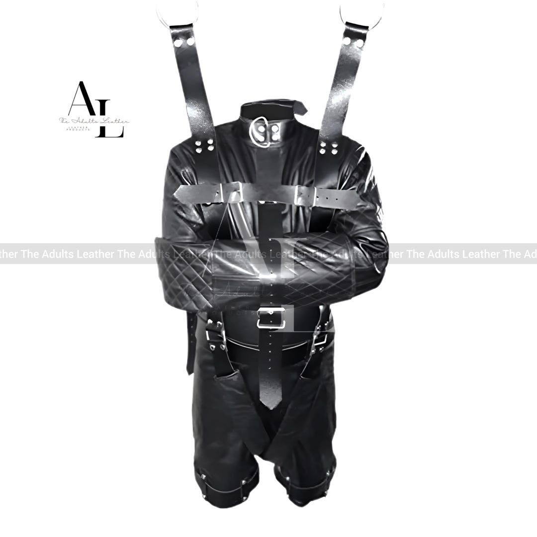 Black Leather Bondage Straitjacket Suit – BDSM Restraint Harness ...