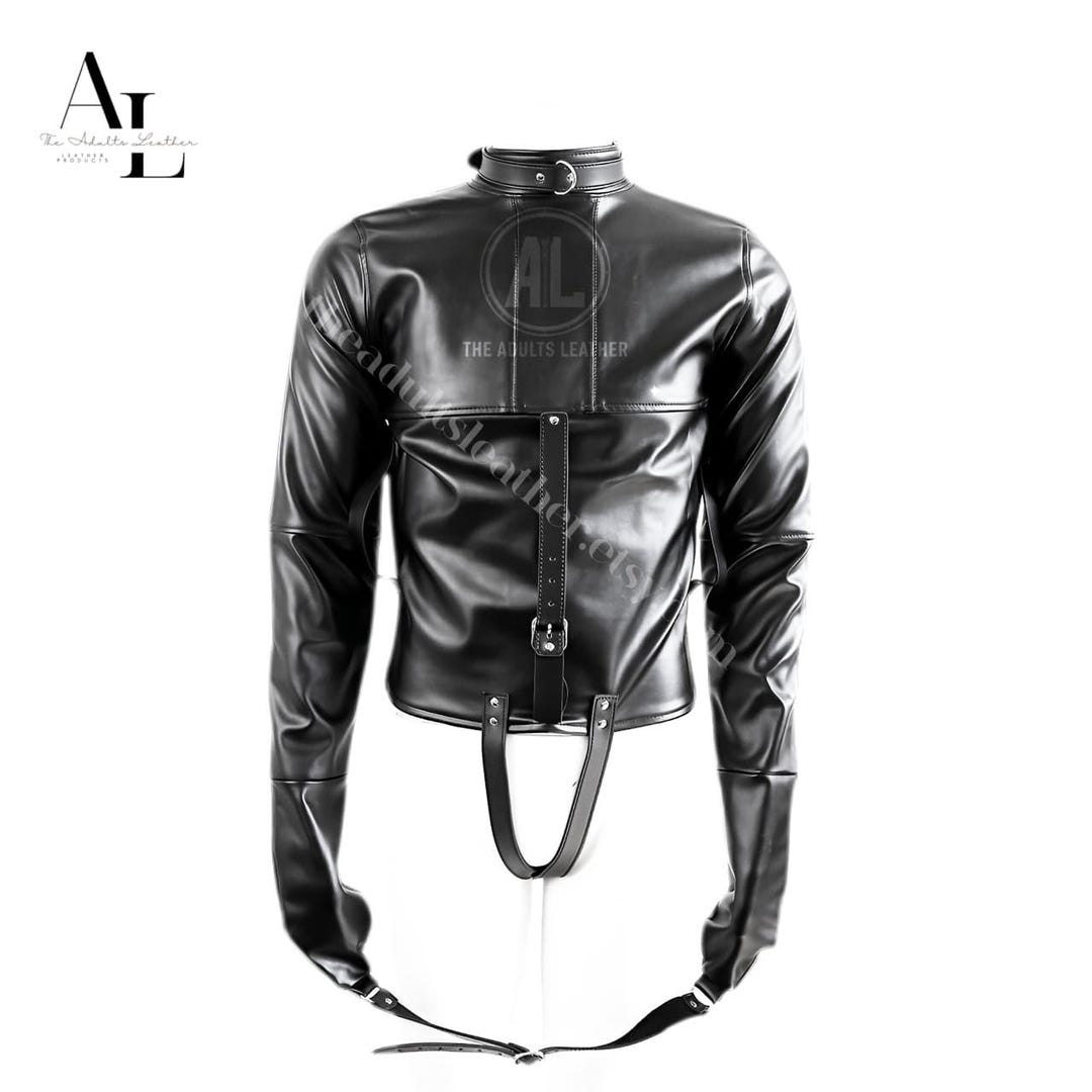 Leather Straitjacket Restraint Top Goth Punk Bondage Jacket Etsy