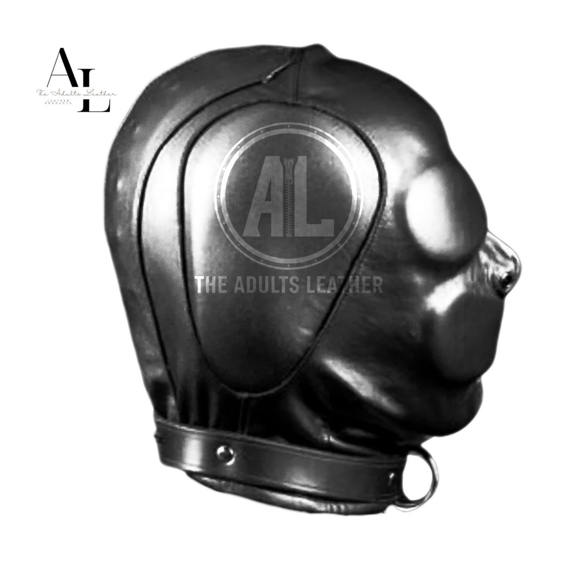 Handmade Black Leather BDSM Hood – Sensory Deprivation, D-ring Collar ...