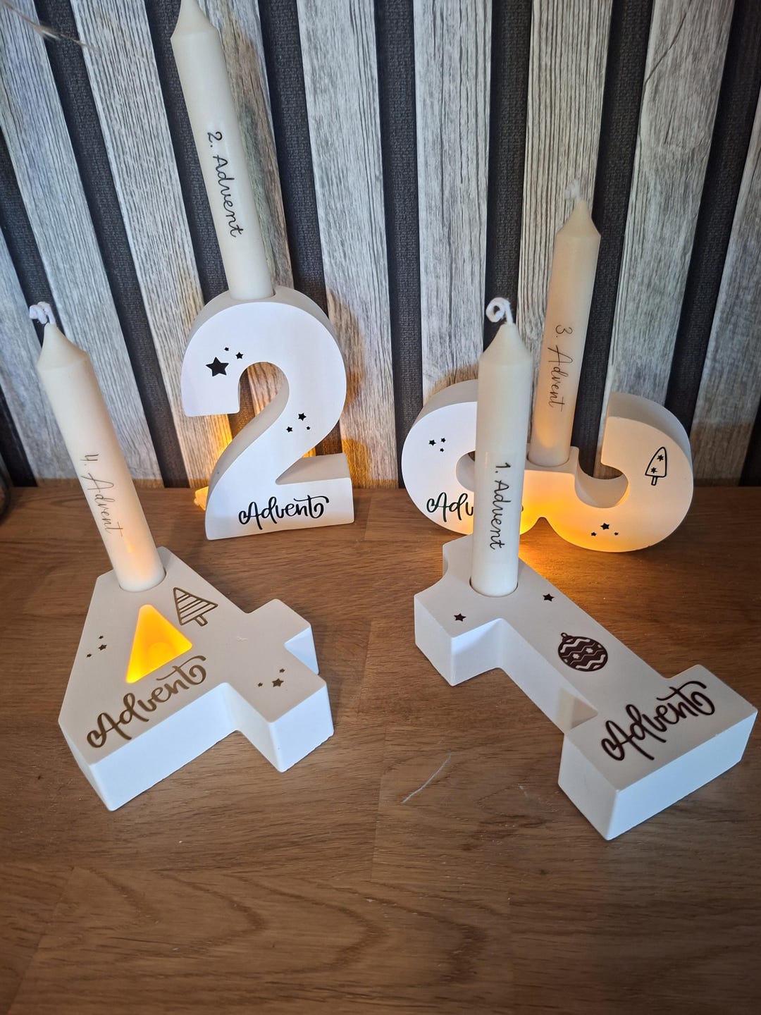 Advent Wreath/ Advent Numbers With Candles - Etsy