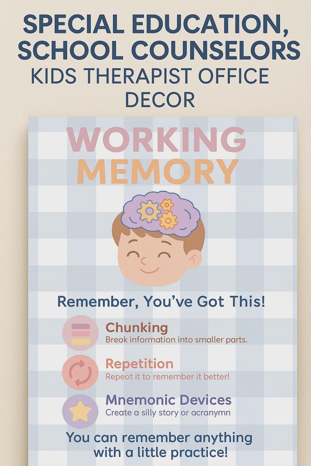 Executive Functioning Poster for Elementary School, Therapist and ...