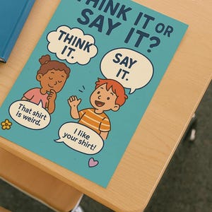 Classroom Social Skills Poster: Think Before You Speak, Kindness Chart ...