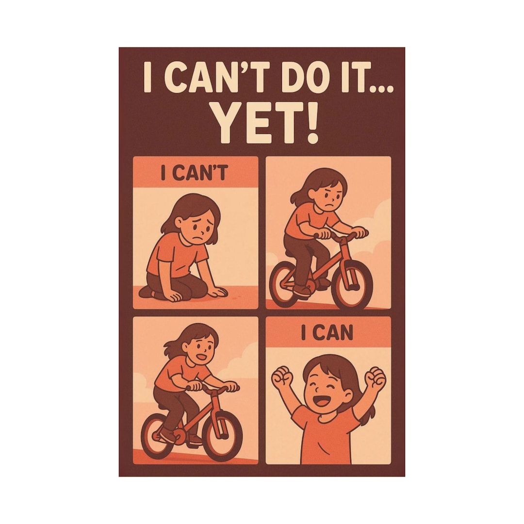 Motivational Kid Wall Art I Cant Do It...yet! Positive Affirmation ...