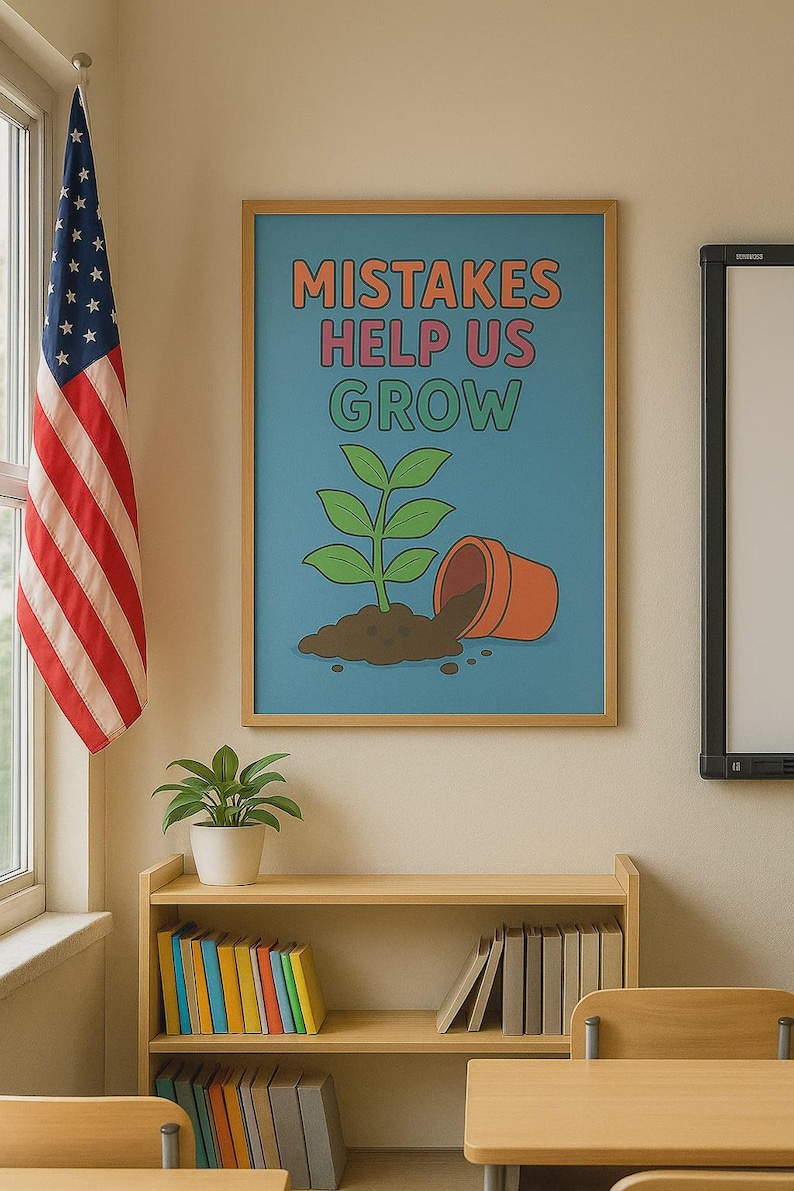 Mistakes Help Us Grow Poster Printable Growth Mindset Classroom Decor ...