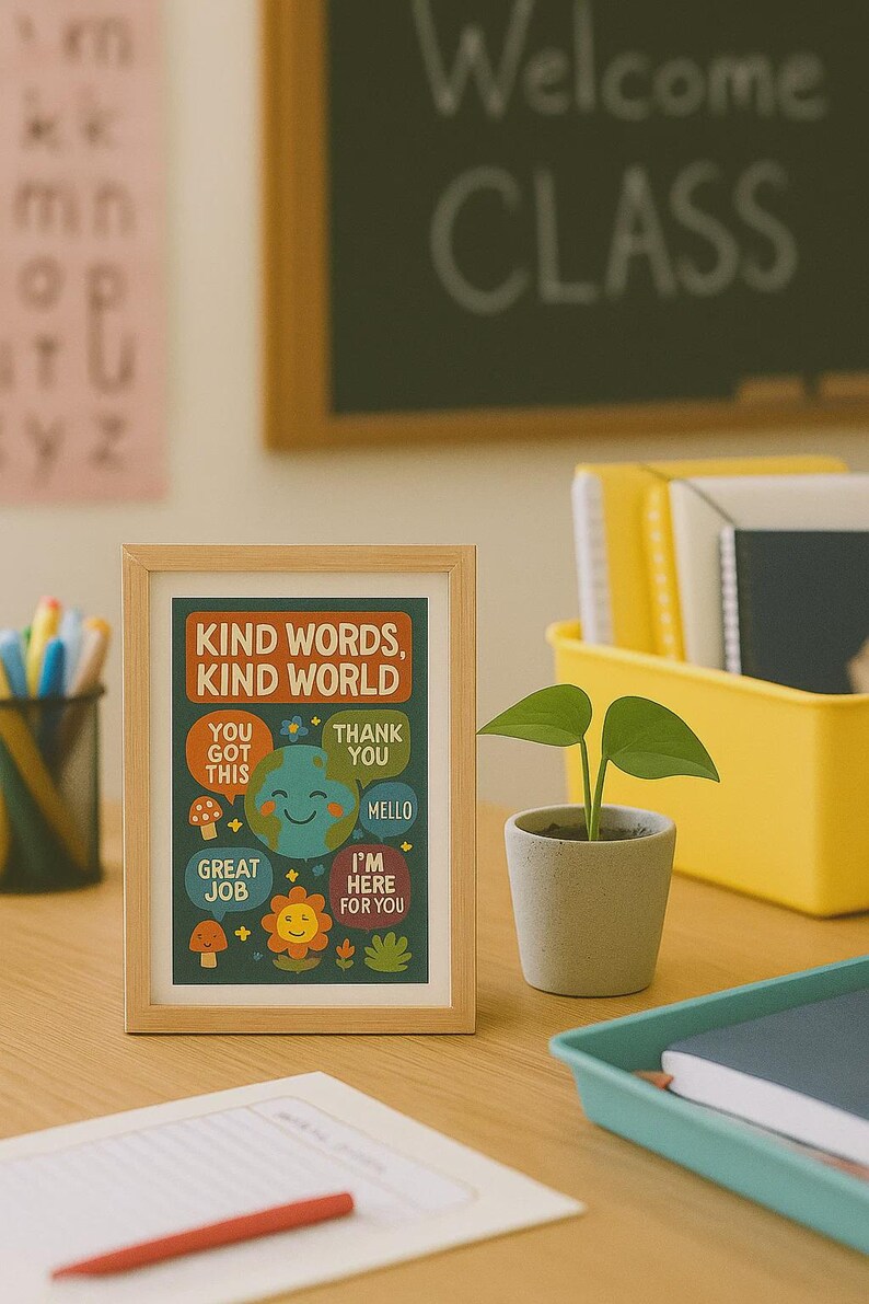 Printable Kindness Poster Positive Words Classroom Art for Kids ...