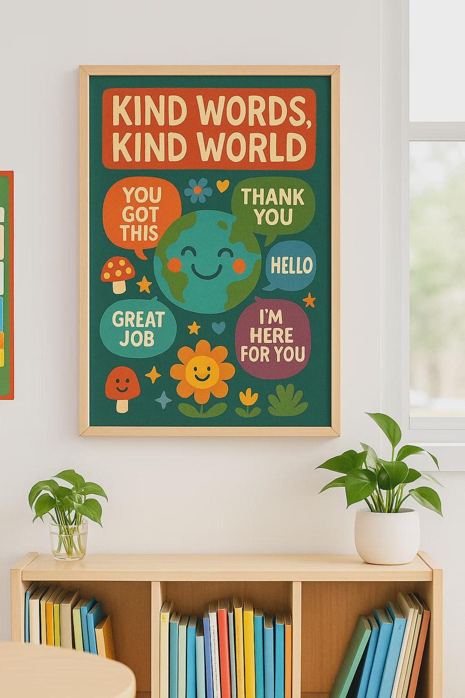 Printable Kindness Poster Positive Words Classroom Art for Kids ...