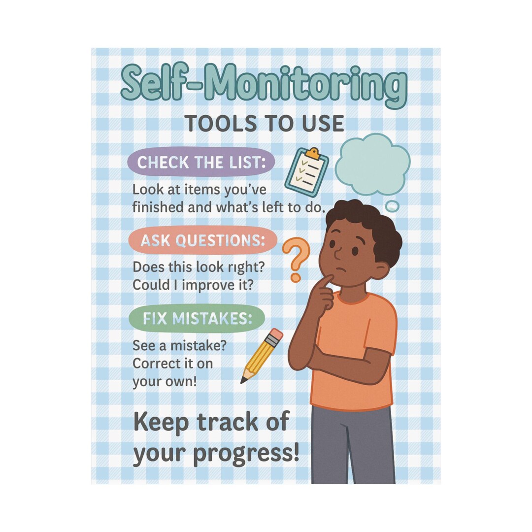 Executive Functioning Poster for Self Monitoring Classroom Teachers and ...