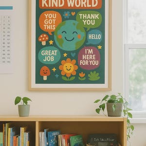 Printable Kindness Poster Positive Words Classroom Art for Kids ...