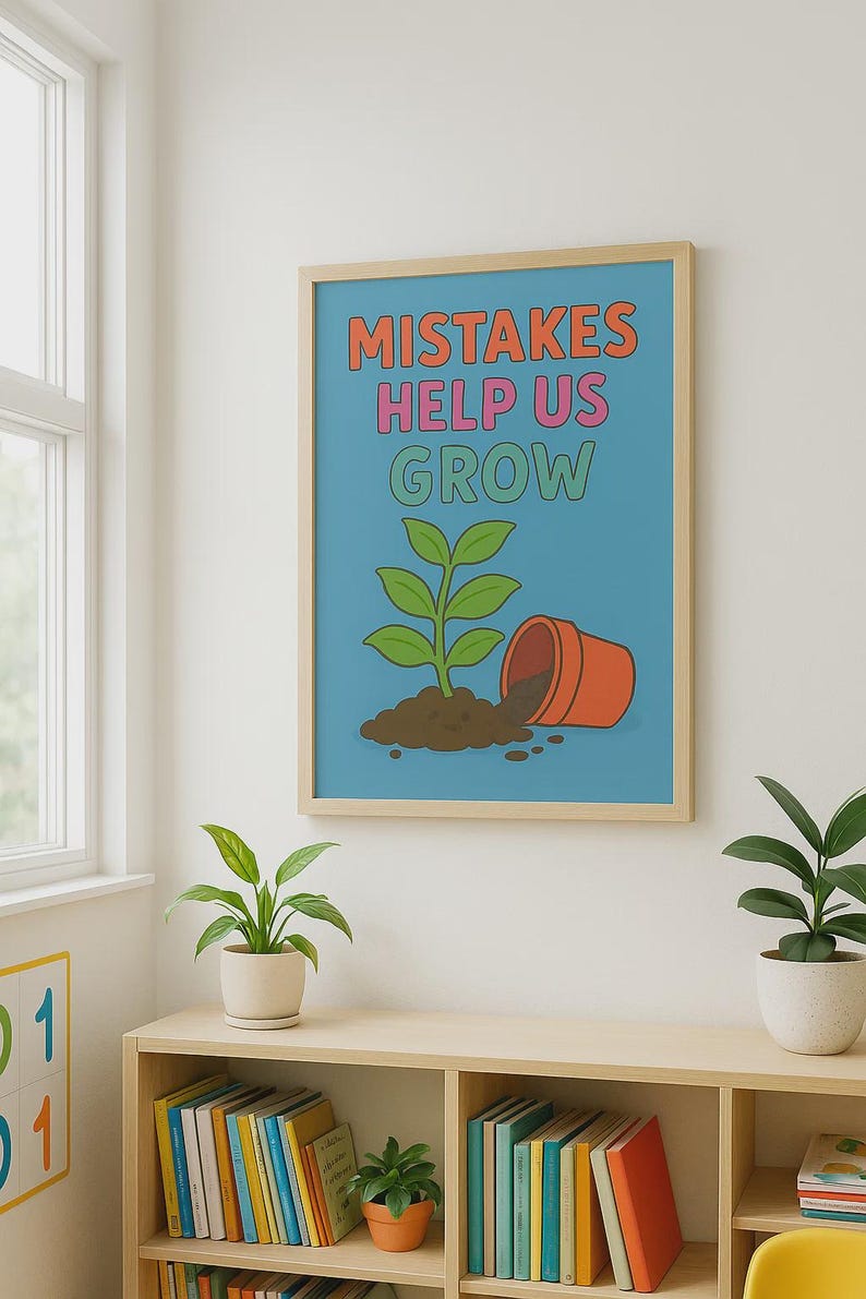 Mistakes Help Us Grow Poster Printable Growth Mindset Classroom Decor ...