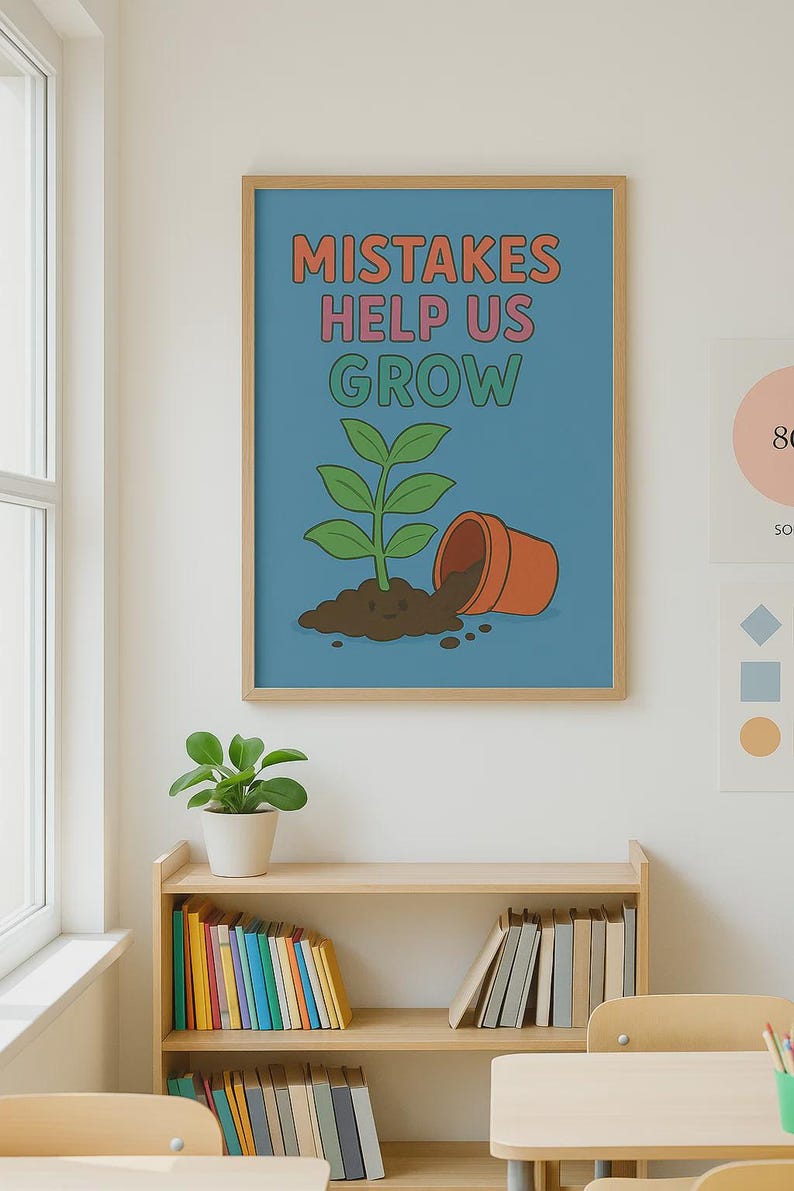 Mistakes Help Us Grow Poster Printable Growth Mindset Classroom Decor ...