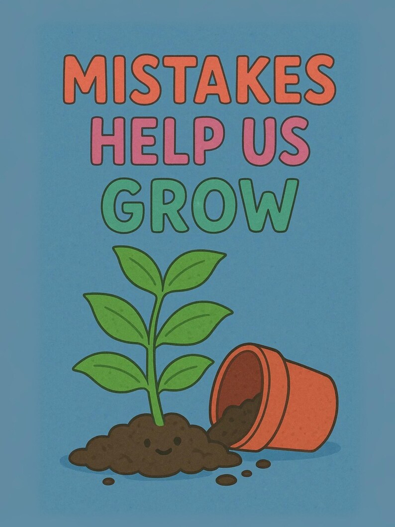 Mistakes Help Us Grow Poster Printable Growth Mindset Classroom Decor ...