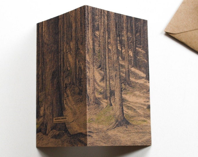Tall Trees Wraparound Kraft Card - Etsy