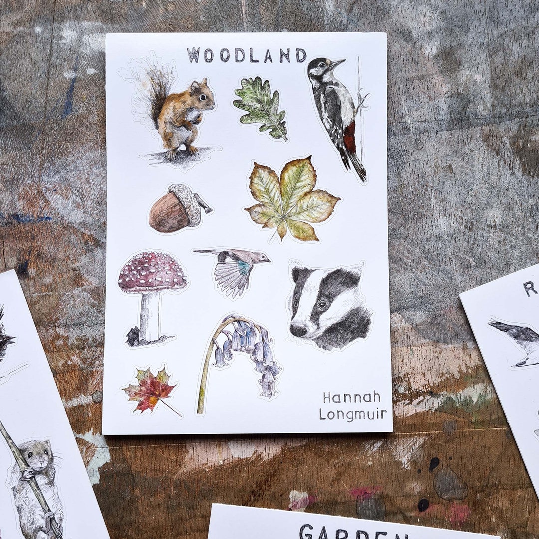 Stickers Sheet Woodland Stickers A6 Eco Friendly Paper - Etsy