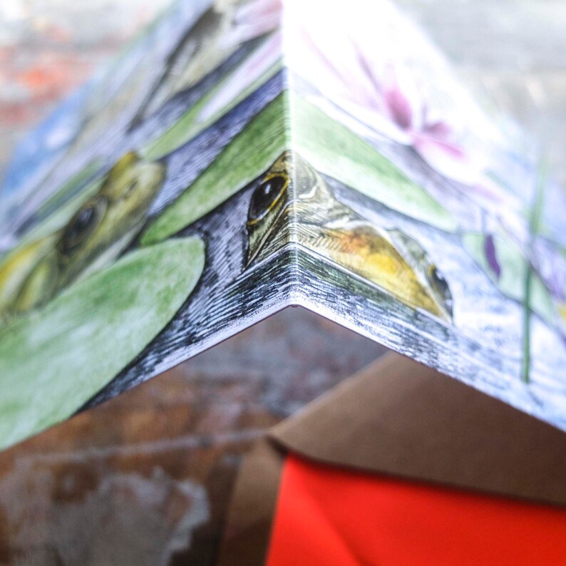 The Pond Card A Garden for Wildlife Wrap-around Card Summer - Etsy