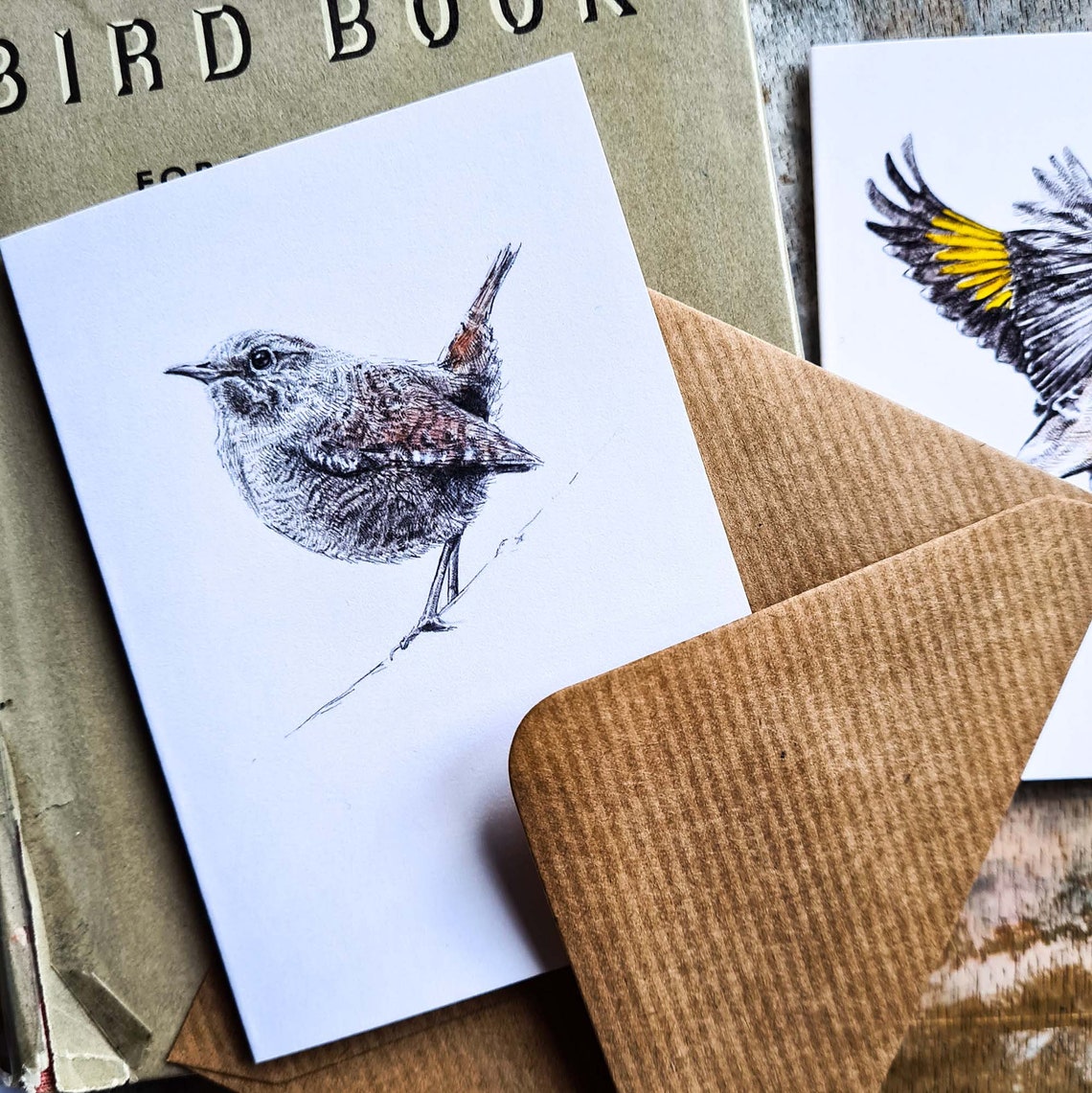 Mini Notecard Set - Garden Birds - Pack of 5 - Etsy