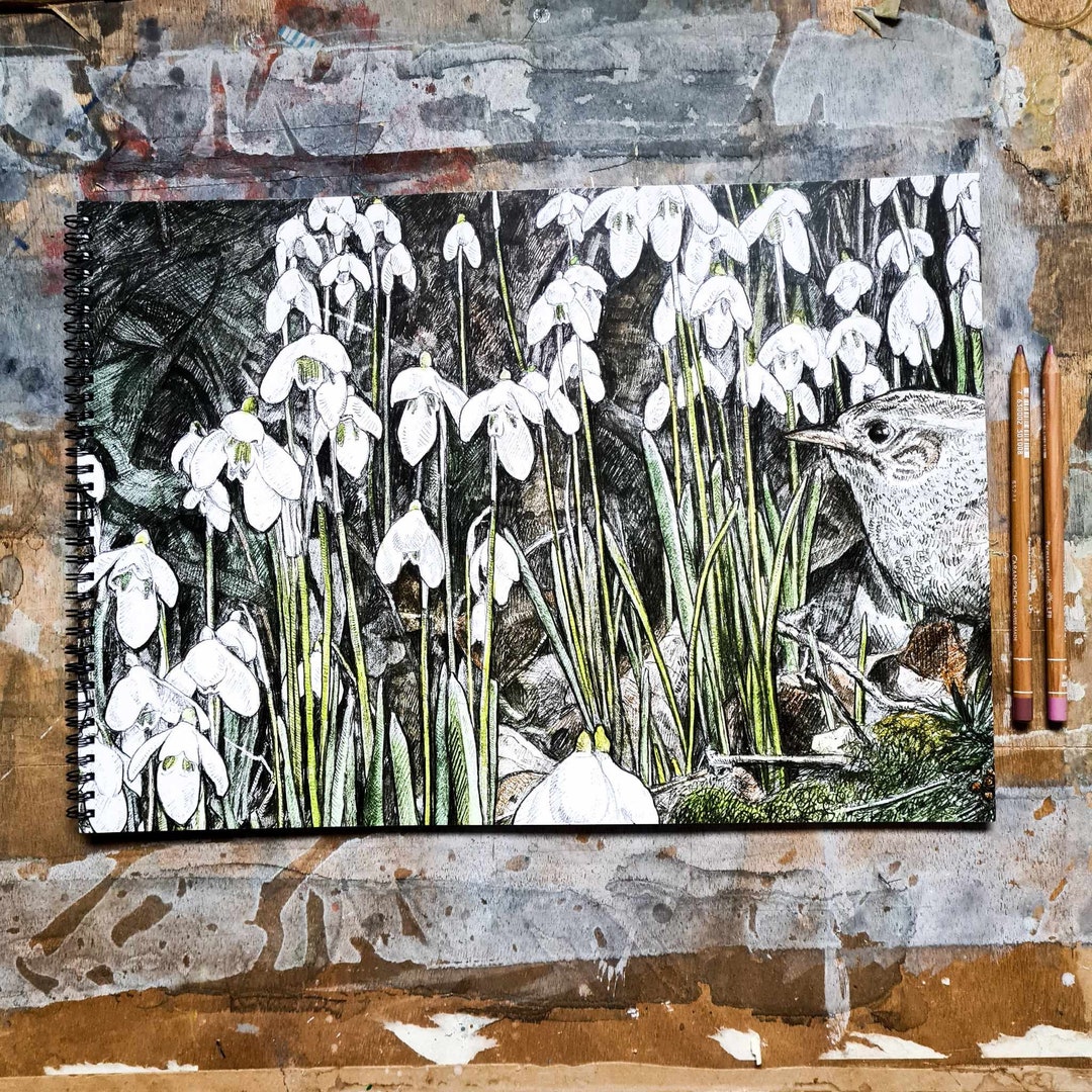 A3 Art Pad - Snowdrops - Wire-bound A3 Sketchpad, Cartridge Paper ...