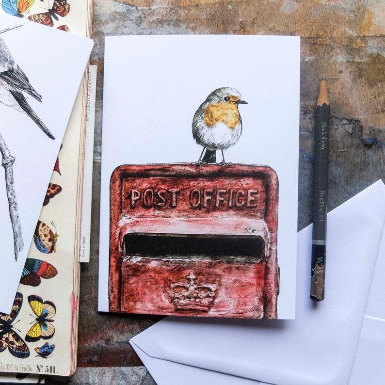 Christmas Robin Card Royal Mail Robin Blank Inside Winter - Etsy