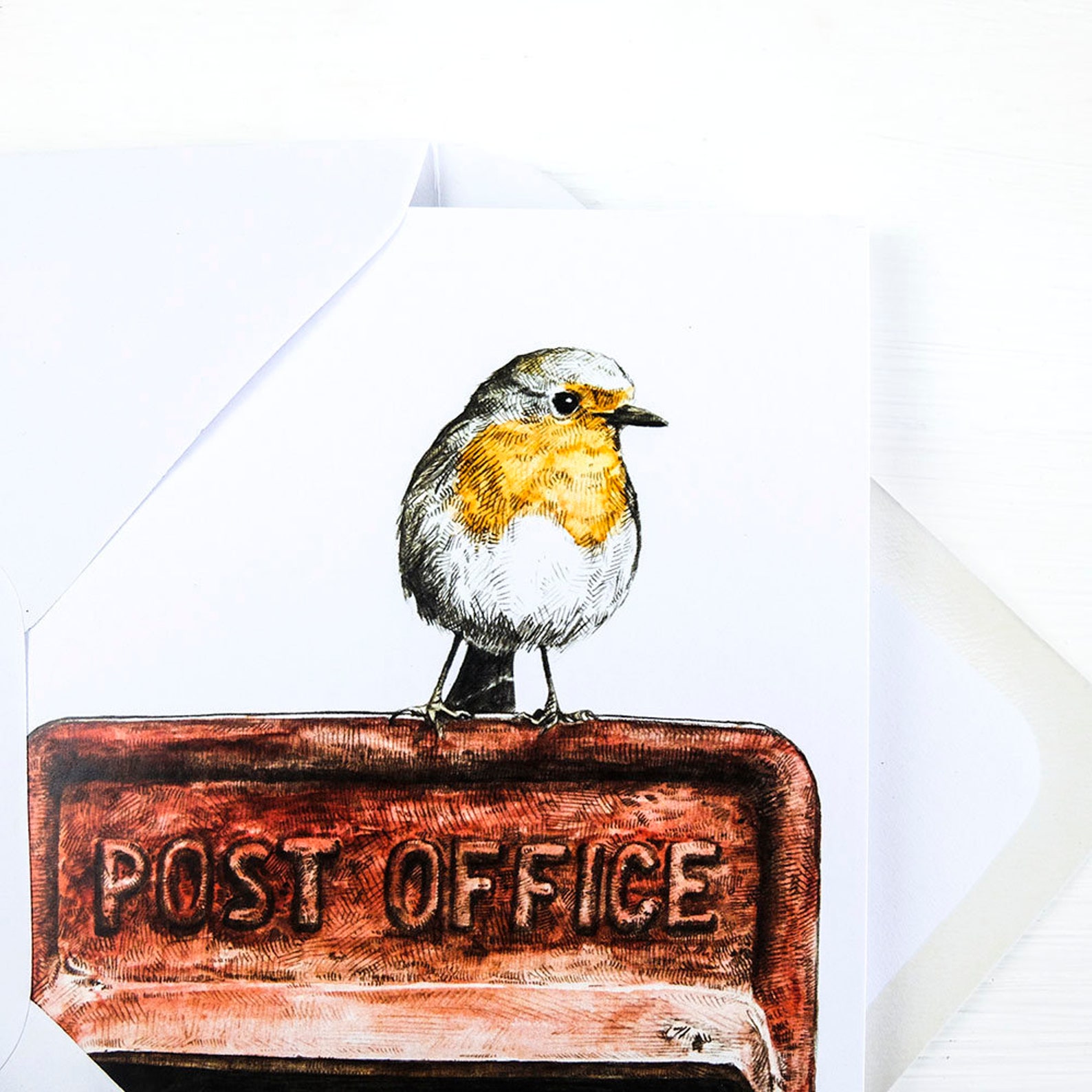 Christmas Robin Card Royal Mail Robin Blank Inside Winter - Etsy