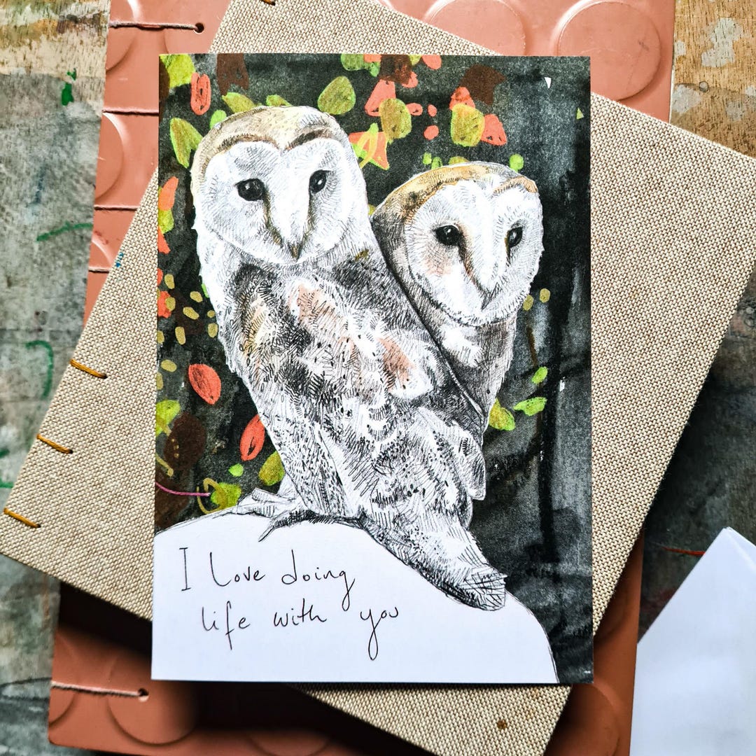 I Love Doing Life With You - Barn Owls Love Card - Valentine's ...