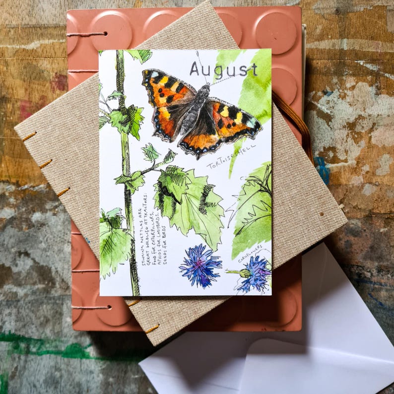 August - Wild Month Blank Card, A6, August Birthday, Anniversary - Etsy