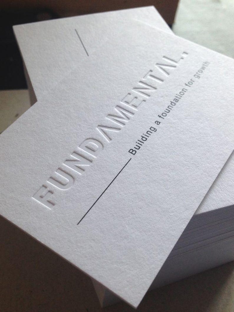 Debossed Personalised Business Cards 250 Pieces - Etsy