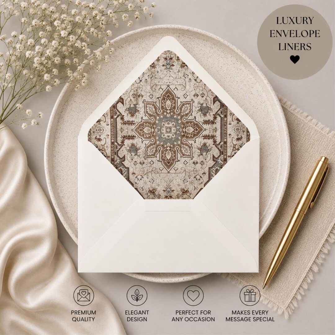 Lined Envelopes Botanical Floral Design Premium Envelopes - Etsy