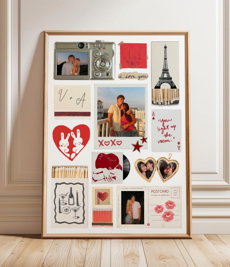 Editable Matchbox Template: Retro Collage Poster (anniversary Gift ...