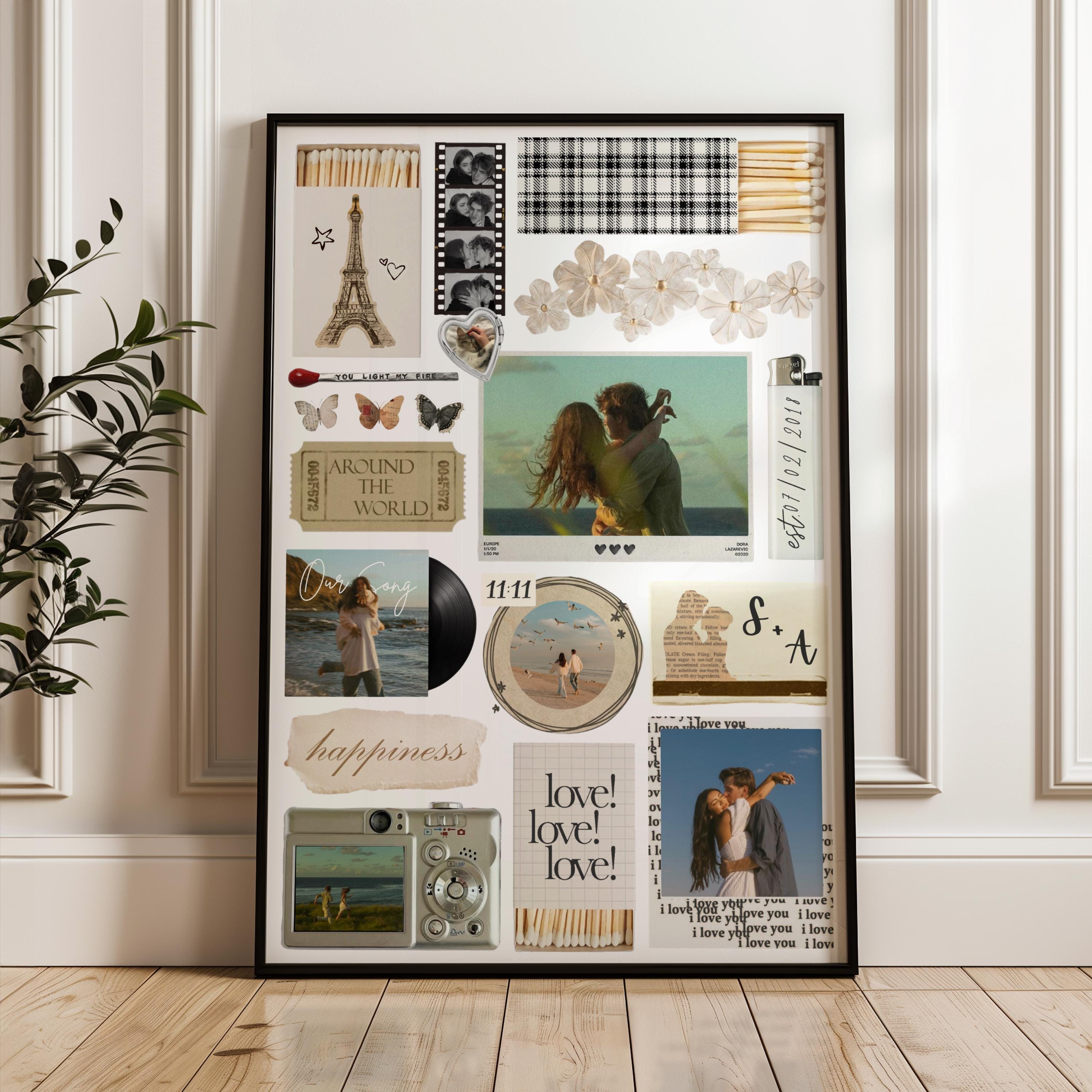 Matchbox Poster Template: Collage Wall Prints, Anniversary Gift ...