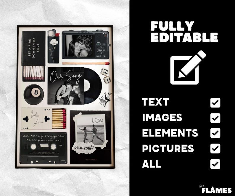Matchbox Custom Template, Printable Black Matchbox, (digital Download ...