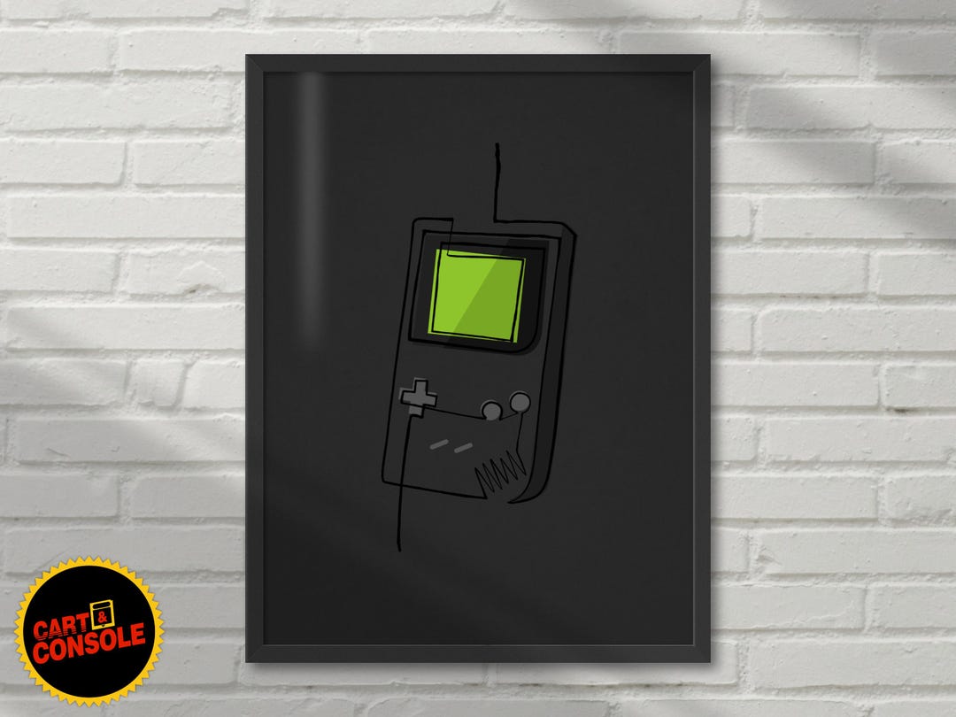 Game Boy Single-line Art Poster (play It Loud Black) - Etsy
