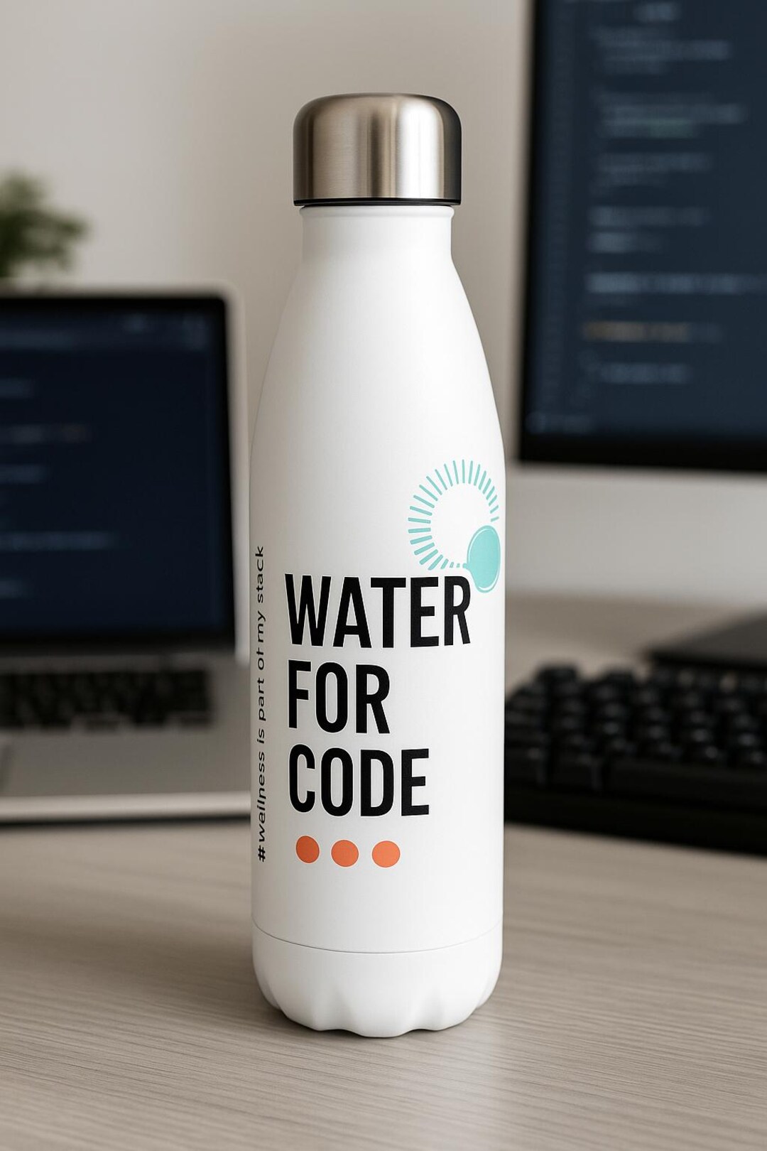 Slim Water Bottle With Motivational Quotes for Programmers, Hydration ...