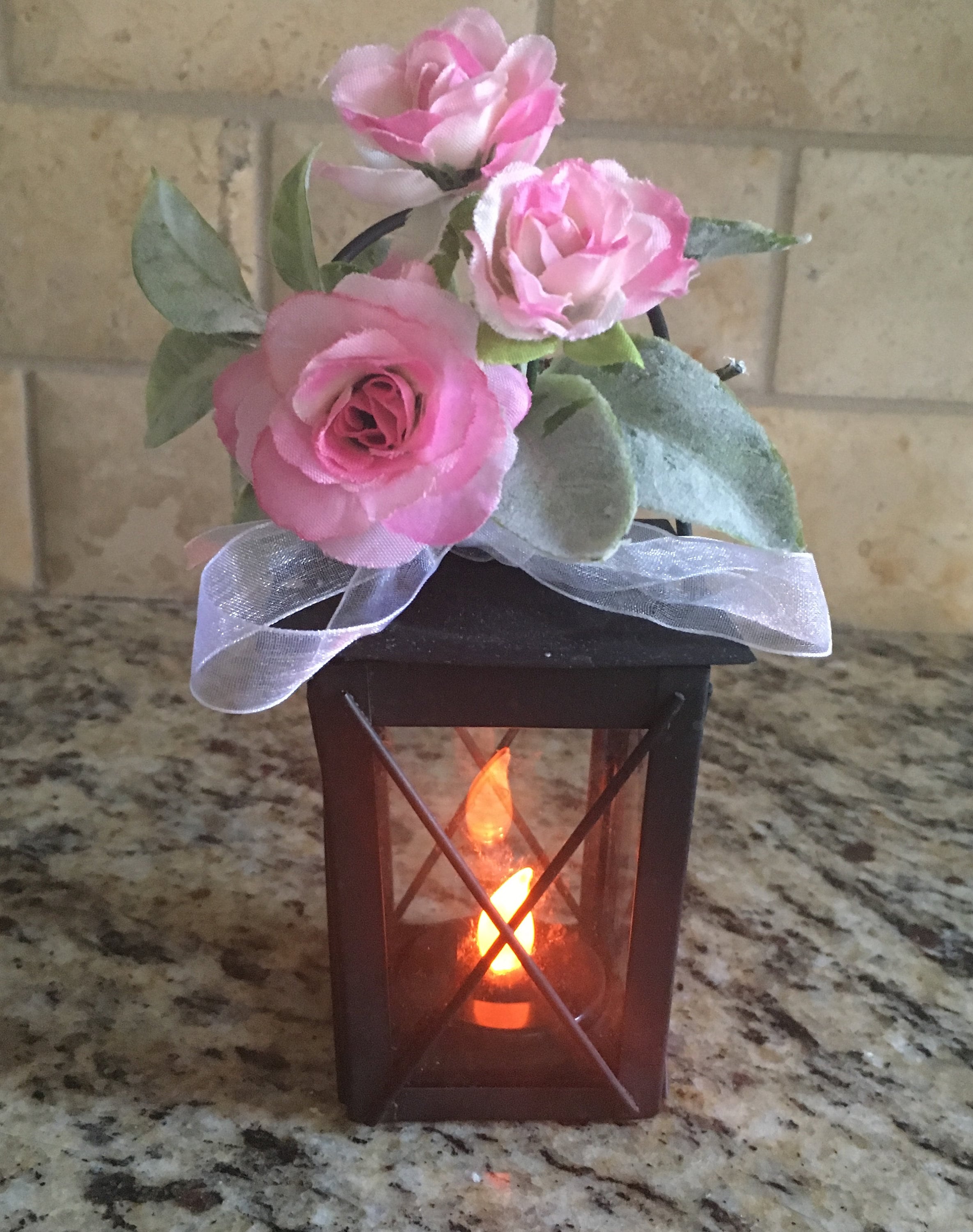 Set of 12 Decorated Candle Mini Lanterns Black Cream Glass | Etsy