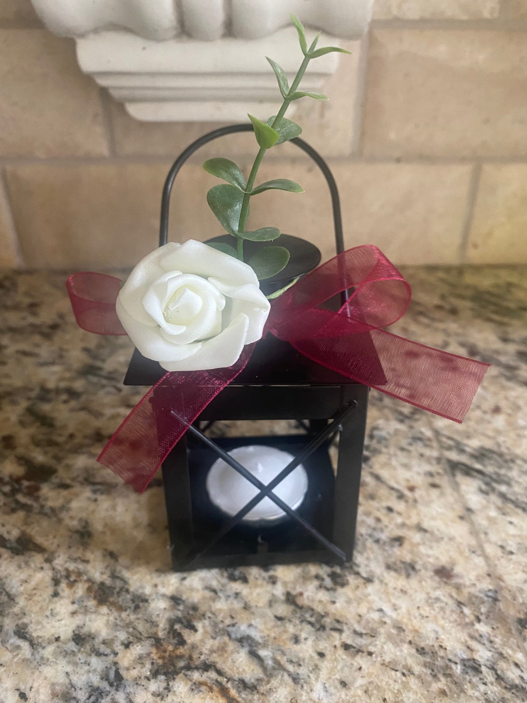 Set of 12 Candle Mini Lanterns, Metal, Gold, Black, Cream, Glass ...