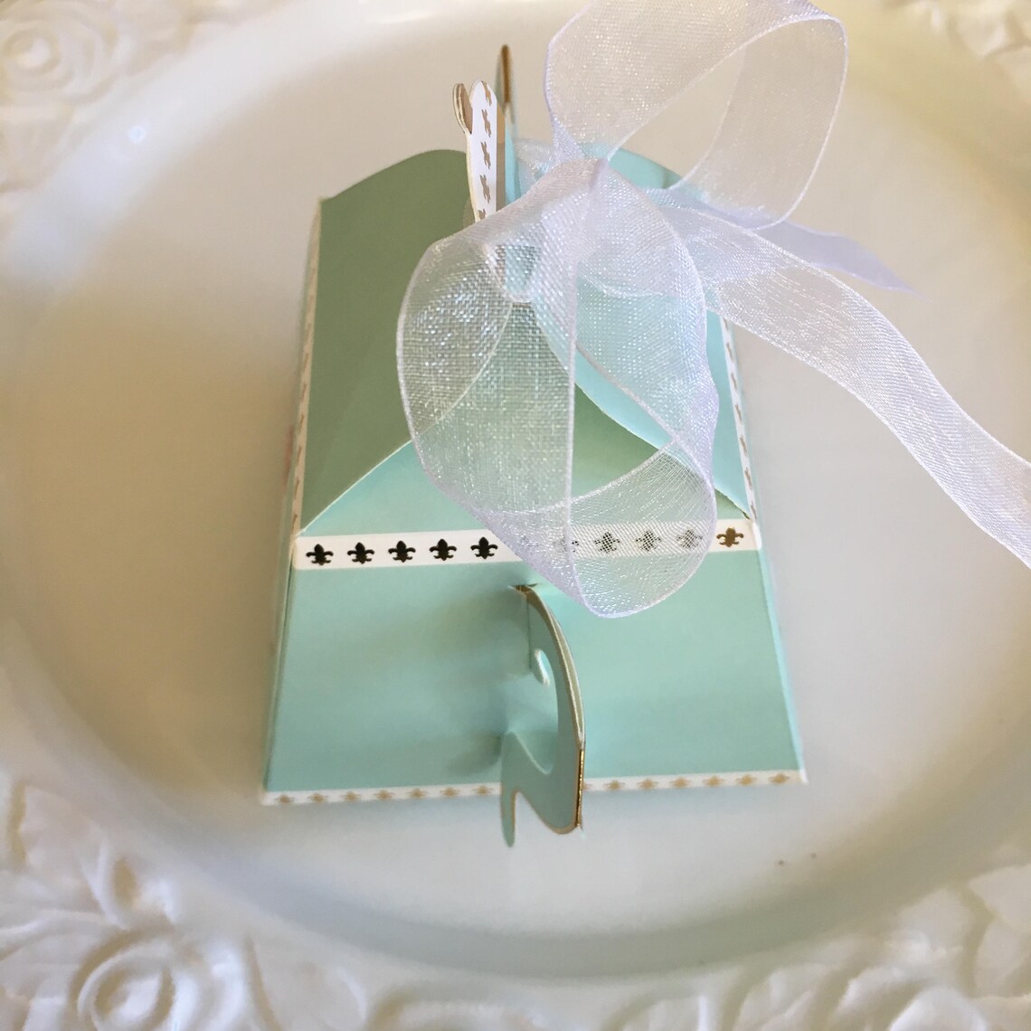 Set of 24 Tea Pot Favor Box, Tiffany’s Theme, Aqua,floral, Gold, Spring ...