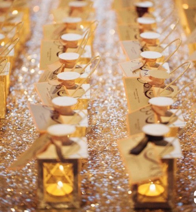 50 Mini Lanterns, DIY, Cream, Black, Gold Pick Your Color, Wedding ...