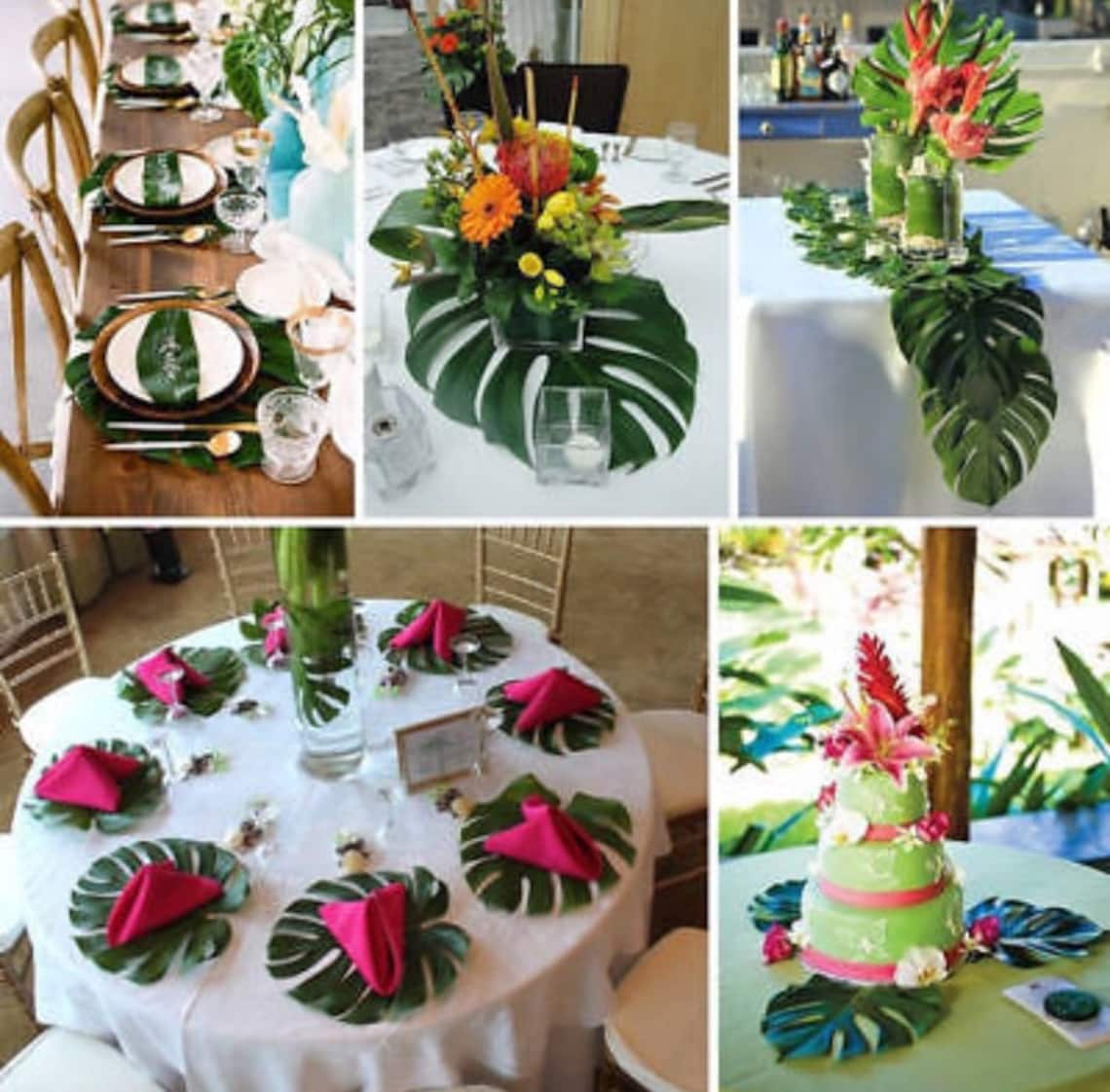 12 Palm Leaf Decorations Luau Tropical Party Beach Theme - Etsy