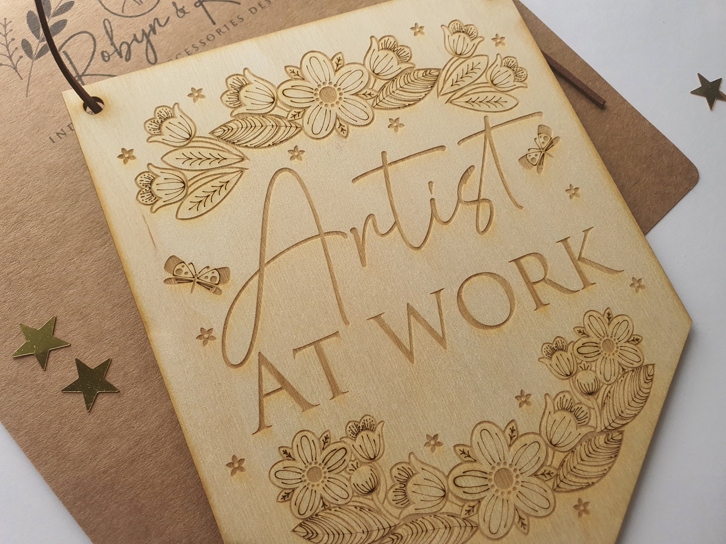 Wooden Artist at Work Studio Sign, Gift for Artist, Art Student Present ...