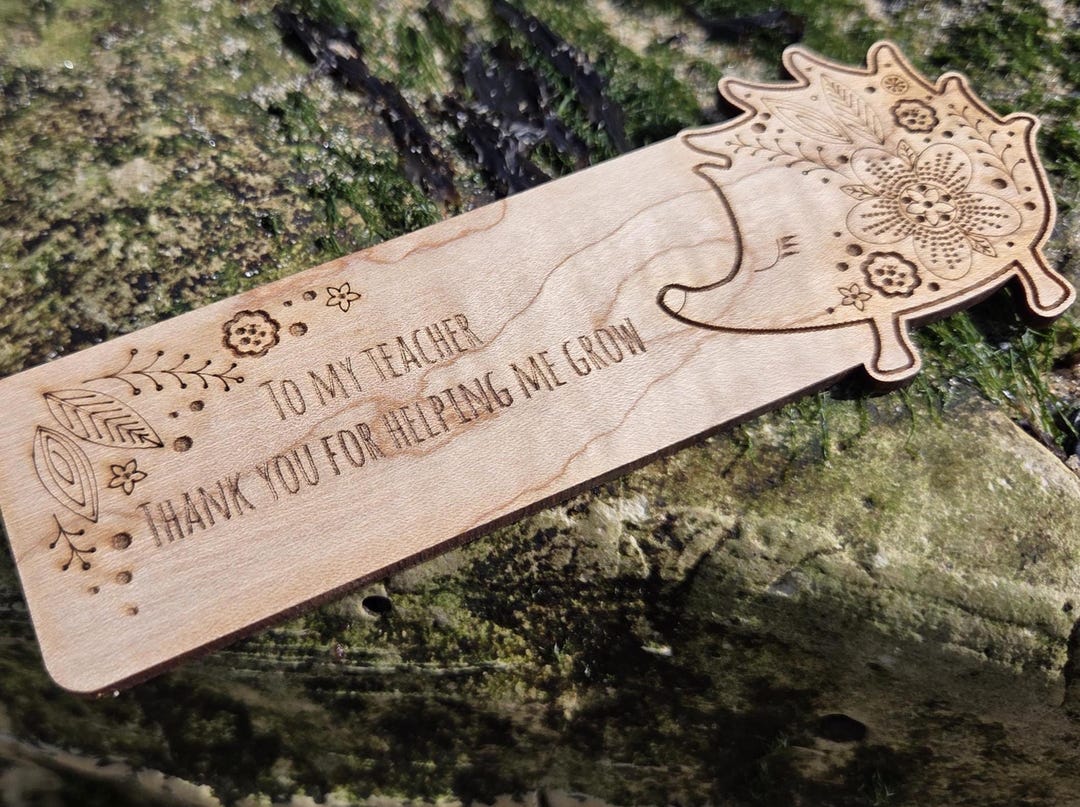 Personalised Teacher Gift Wooden Bookmark for End of Term - Etsy