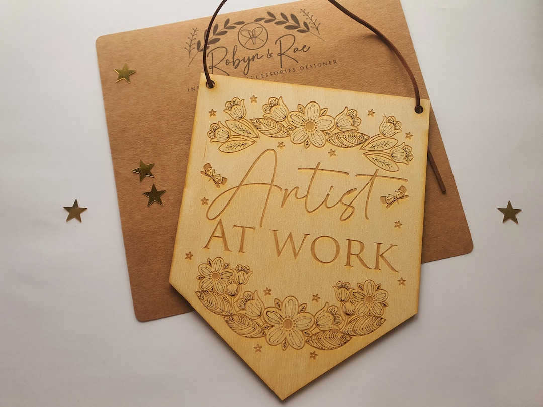 Wooden Artist at Work Studio Sign, Gift for Artist, Art Student Present ...