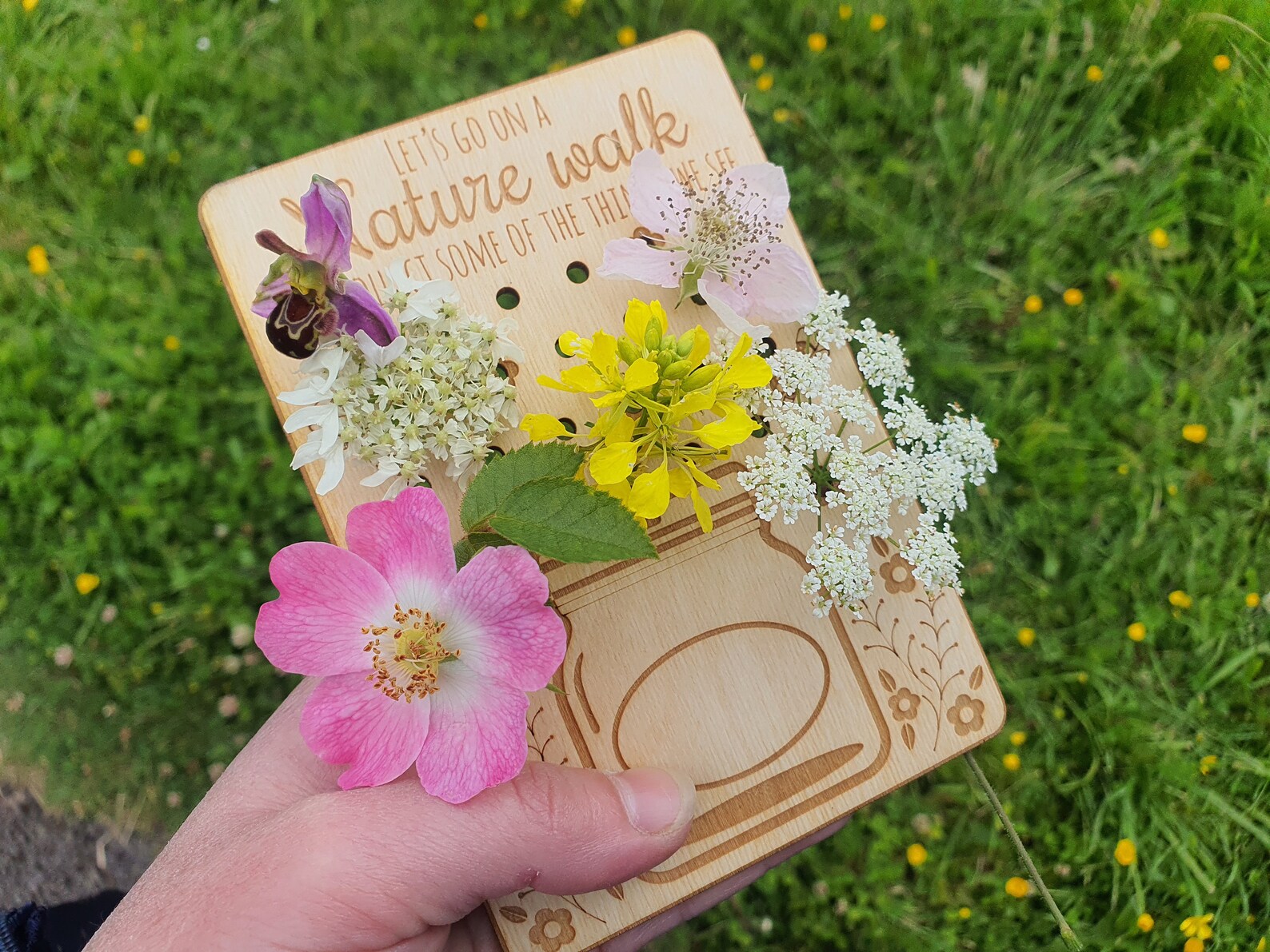 Wild Flower Craft Idea Gift for Collecting Flowers Made From Wood ...