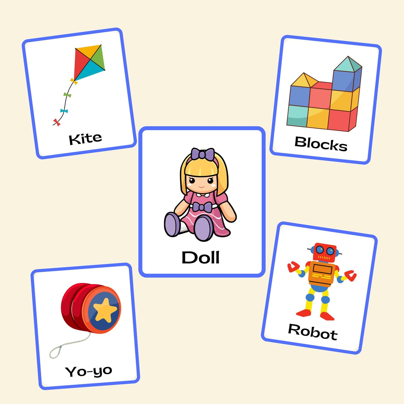 Toys Flashcards Printable | 12 Learning Cards for Kids | Preschool ...