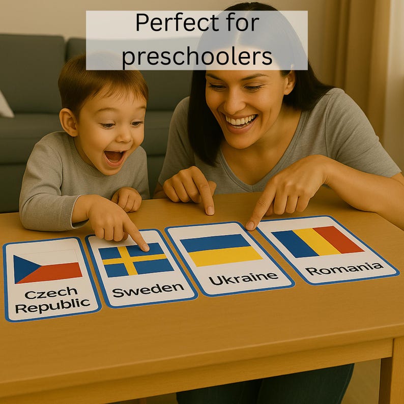 Flags of Europe Flashcards: Geography Learning for Kids (digital ...