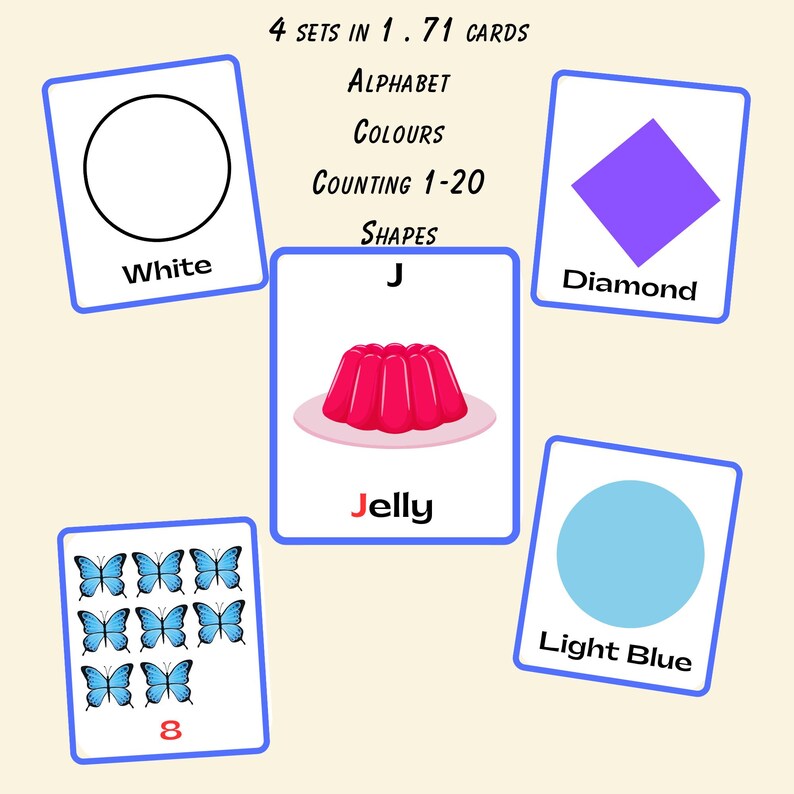 Preschool Basics Flashcards Bundle | Alphabet Numbers Shapes Colors ...