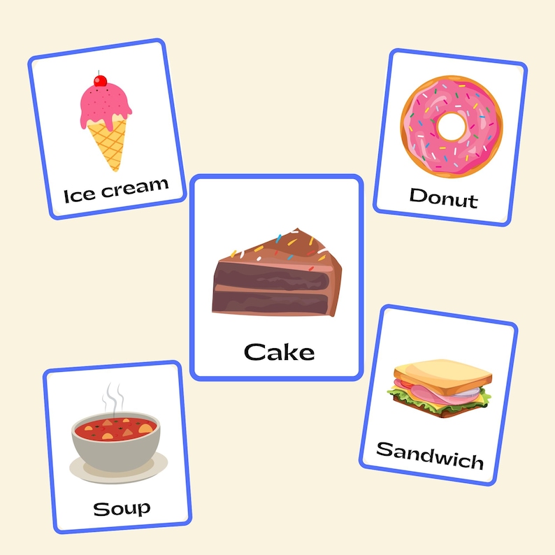 Food Flashcards Printable | 12 Learning Cards for Toddlers and ...