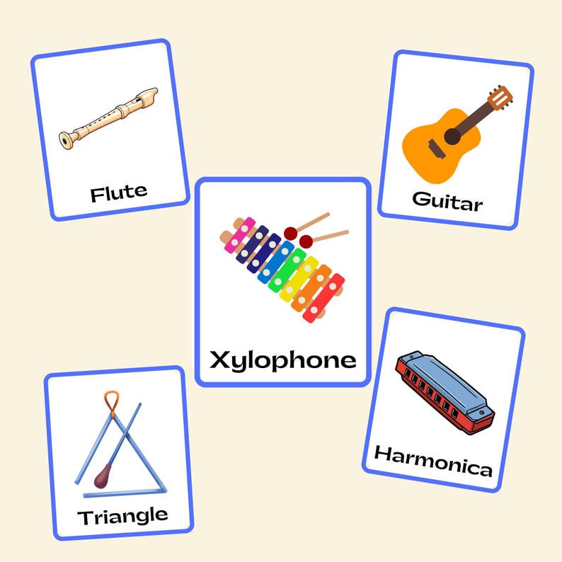 Musical Instrument Flashcards: Montessori Learning (PDF) - Etsy
